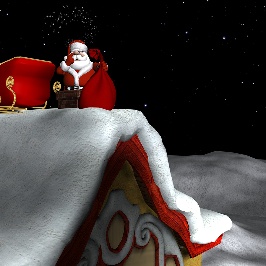 Santa Going Down Chimney 1 – Chakra Community